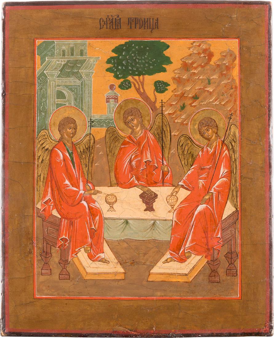 AN ICON SHOWING THE OLD TESTAMENT TRINITY 20th century.