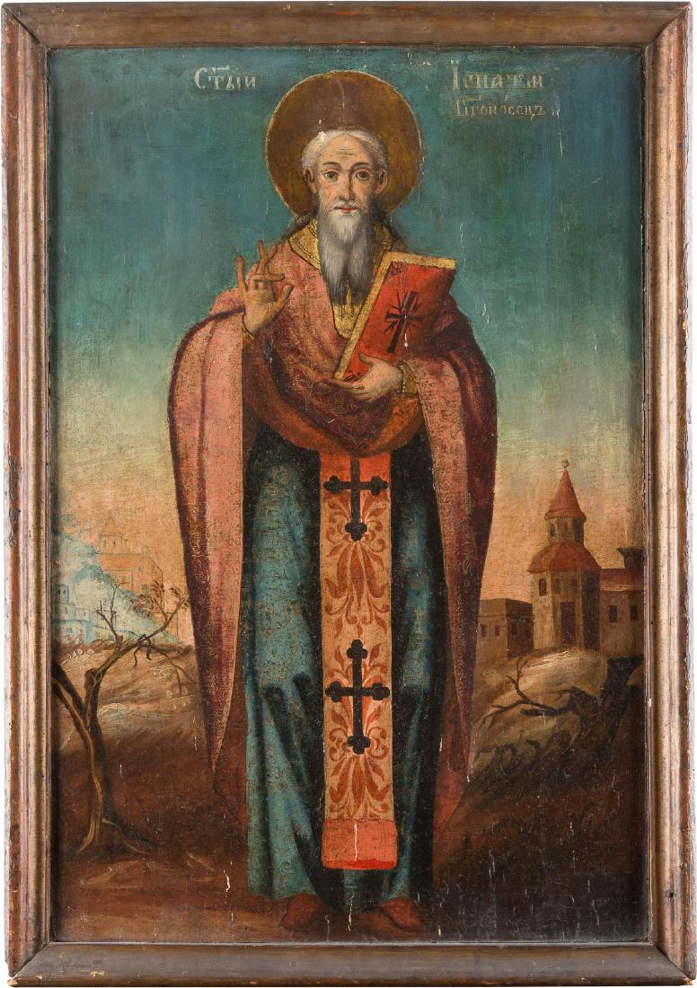 A MONUMENTAL ICON SHOWING ST. IGNATIUS OF ANTIOCH