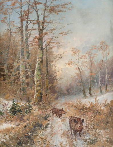 THEODOR WAGNER 1800 - 1880 Wild boars in winter forest - Sep 14, 2019 ...