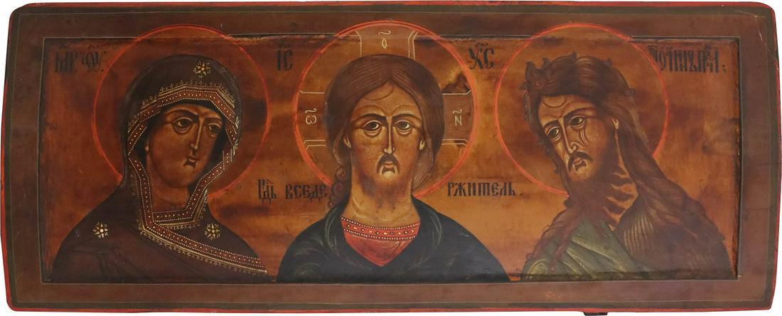 A MONUMENTAL ICON SHOWING THE DEISIS Russian, 18th - Nov 13, 2020 ...
