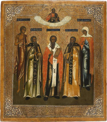 An Icon Showing Five Selected Saints
