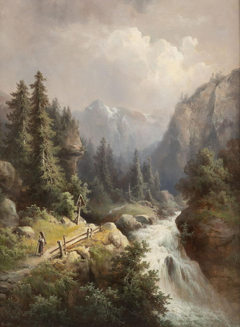 Guido Hampe Hochgebirgslandschaft Mit Wildbach