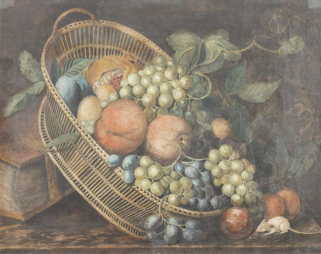 PETRONELLA VAN WOENSEL PAAR STILLLEBEN: BLUMENSTILLLEBEN MIT BASTKORB ...