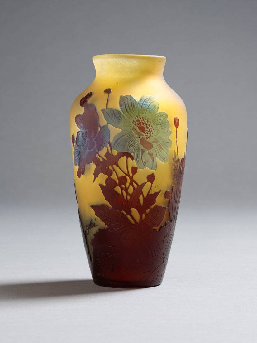 Emile Galle 1846 Nancy - 1904 Ebenda Vase Mit Anemonen Fra Auction