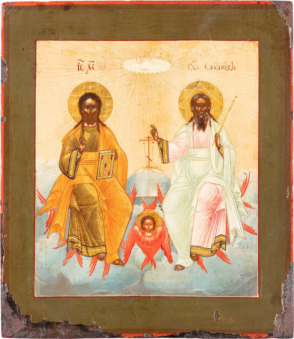 A Fine Icon Showing The New Testament Trinity Auction