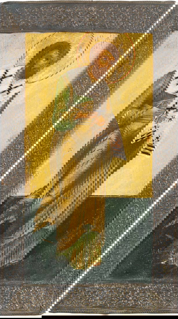 A Large Icon Showing St. Bartholomew The Apostle With Basma Auction