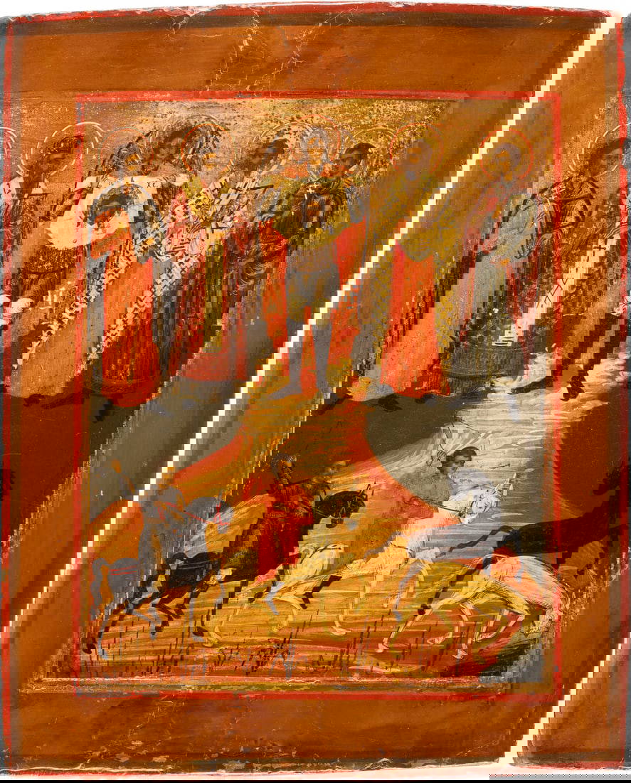 An Icon Showing Sts. Florus, Laurus, Modest And Blaise Auction