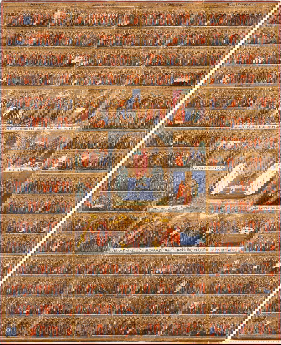 A Large Calendar Icon Of The Whole Year Showing The Resurrection Of ...