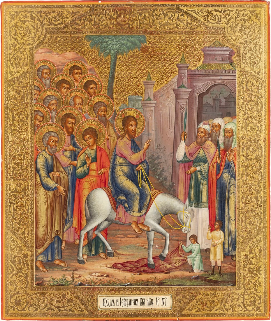 Grosse Ikone Mit Dem Einzug Nach Jerusalem Auction