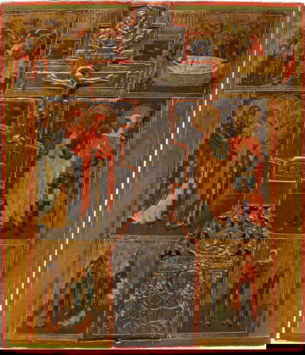 Staurothek Mit Der Kreuzigung Christi Und Ausgewählten Heiligen