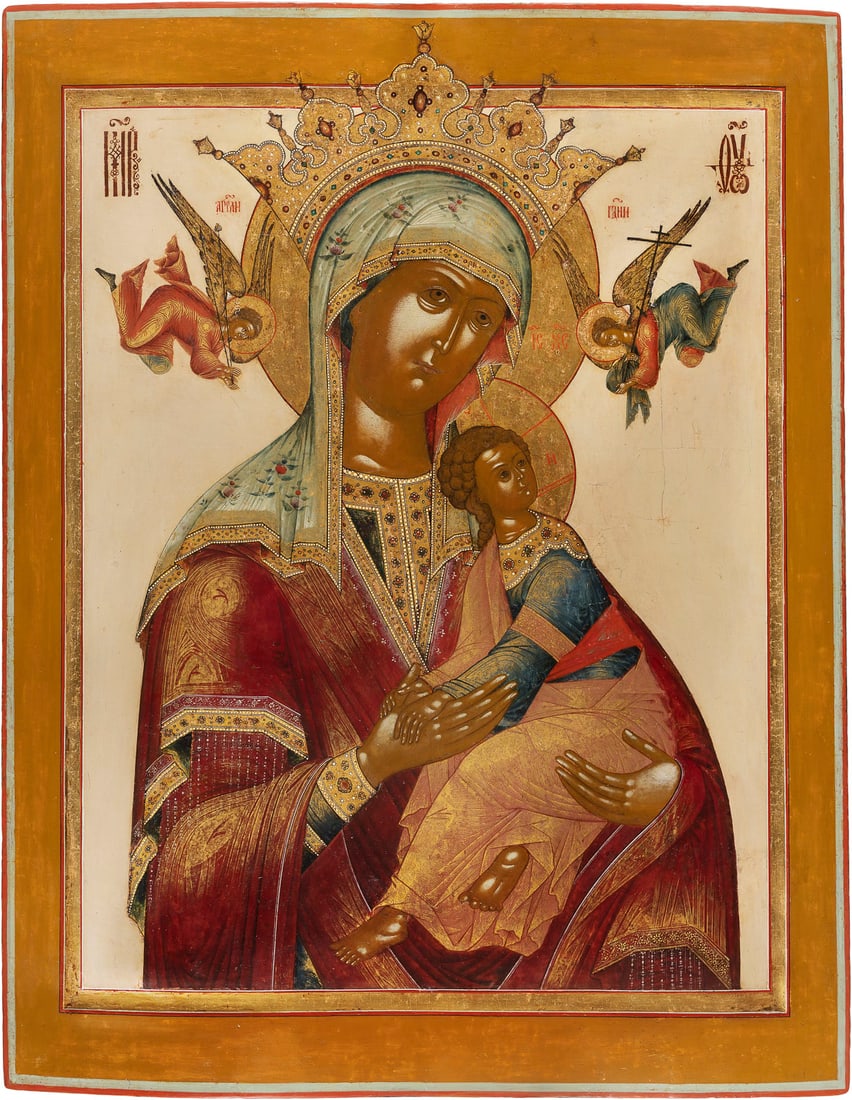 Monumentale Ikone Mit Der Gottesmutter Der Passion Aus Einer Kirchen ...