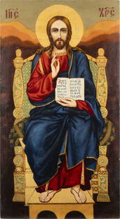 Monumentale Ikone Mit Der Thronenden Gottesmutter Im Stil Von Wiktor ...