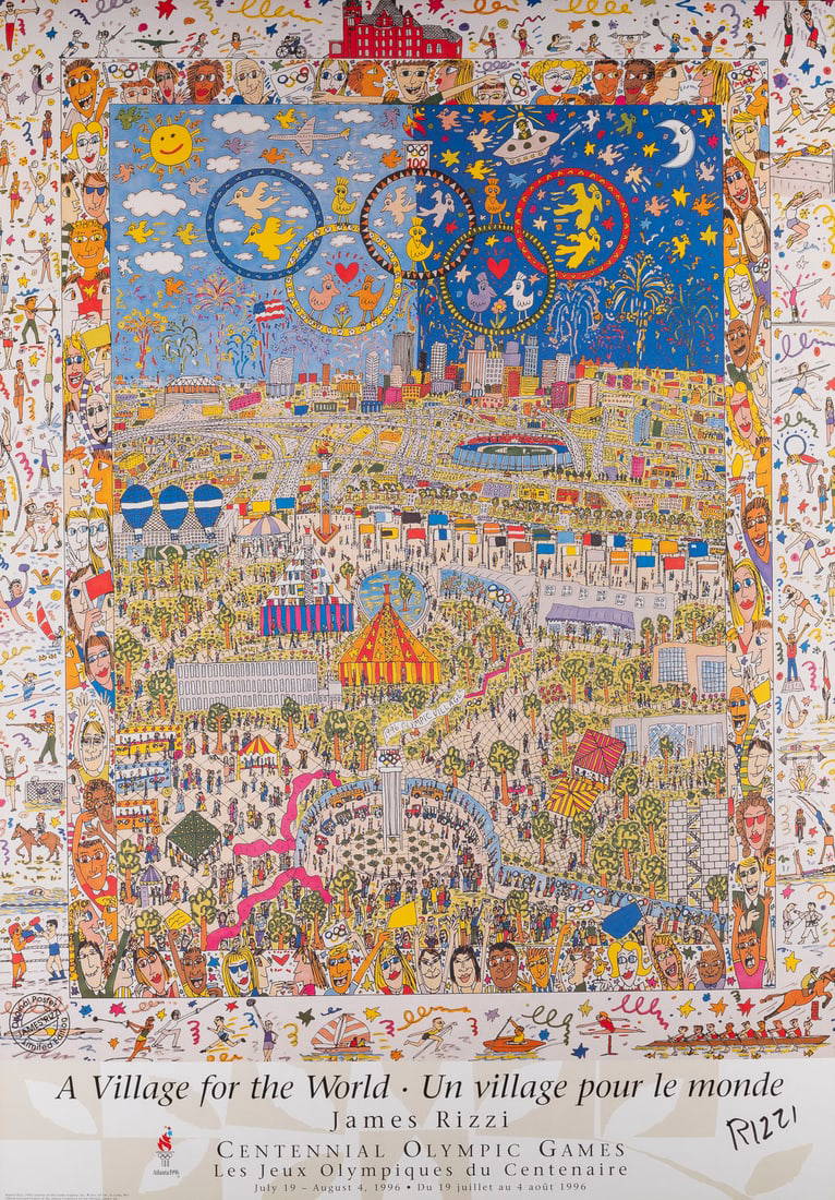 James Rizzi 'a Village For The World - Centennial Olympic G Auction