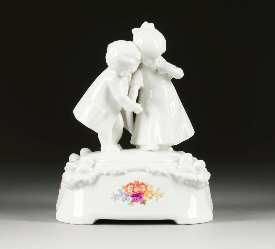 Martin Fritzsche Jugendstil-deckeldose Mit Kindern Auction