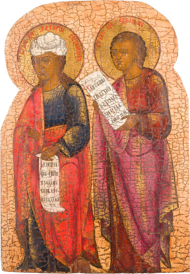 A Large Icon Of The Prophets Zechariah And Avvakum From A Church ...