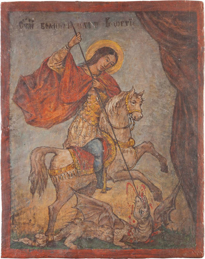 A LARGE ICON SHOWING ST. GEORGE KILLING THE DRAGON - Apr 16, 2016 ...