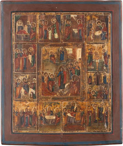 An Icon Showing The Feasts Of The Liturgical Year