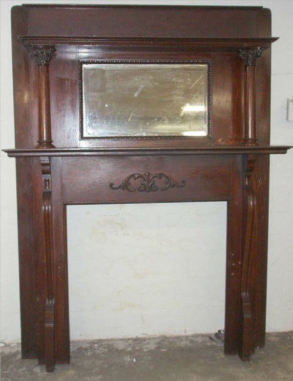 Beautiful Two Tier Fireplace Mantel With Mirror