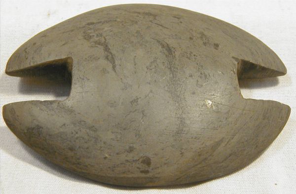 Vintage Knotched Ovate Slate Banner Stone, Ohio