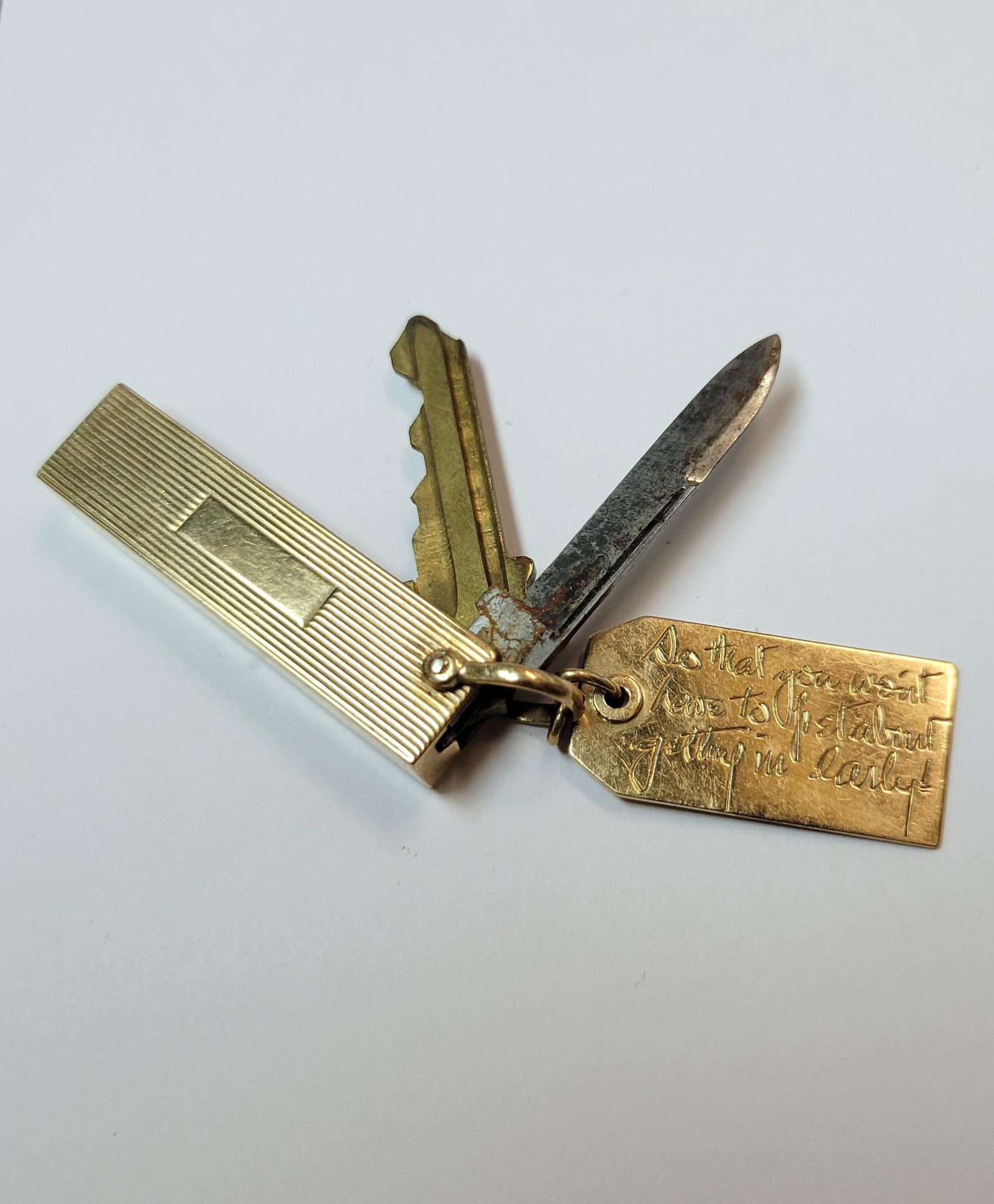 Vanderbilt Archive 14k Gold 10 Gracie Square Key Pen Knife Fob G.m ...