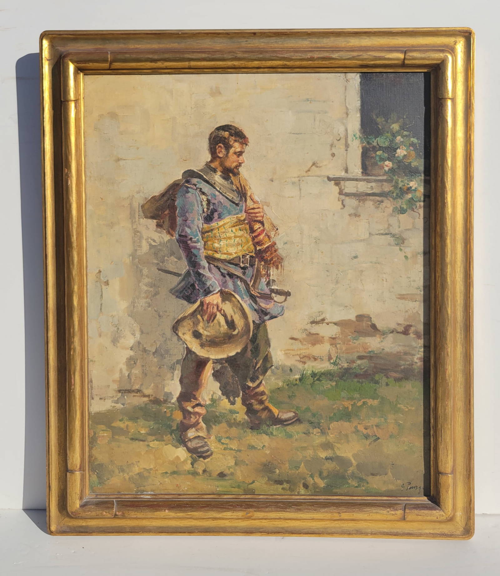 Mystery Cavalier Oil Signed Illegibly Newcomb Macklin Frame Italian ...