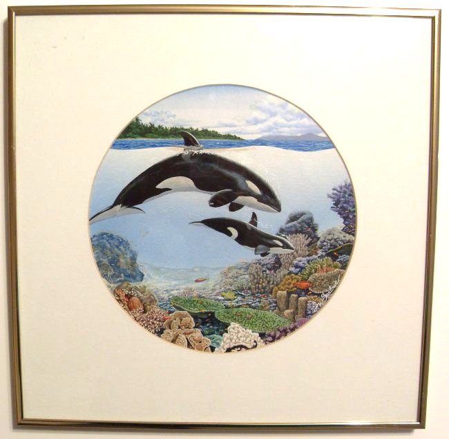 Sy Barlowe Orca Whale Sea Original Illustration Art