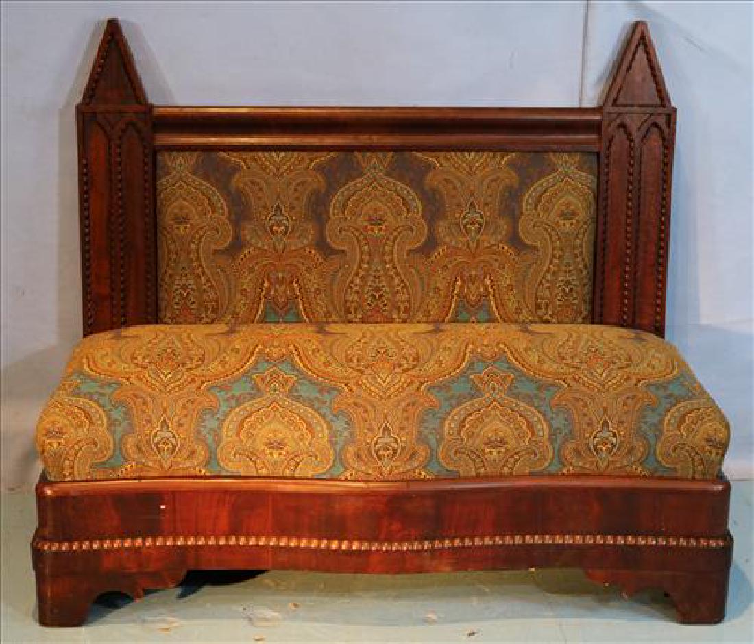 Mahogany Gothic Empire Bustle Bench