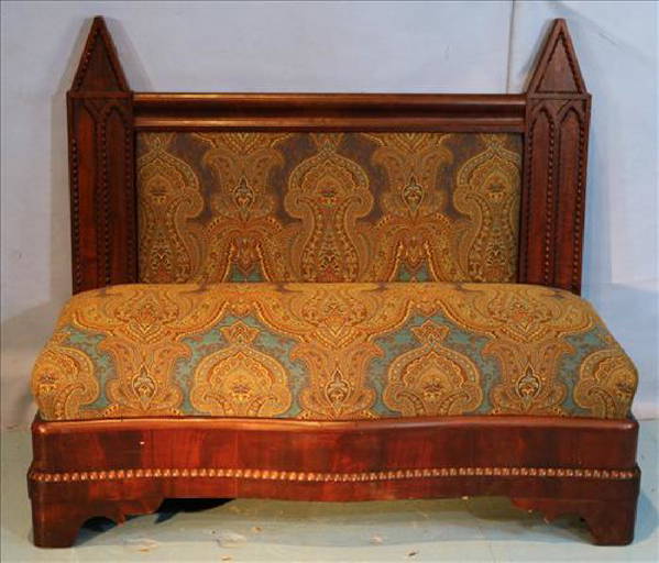 Mahogany Gothic Empire Bustle Bench