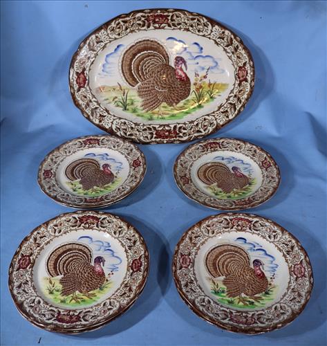 8 Piece Maruta Ware Turkey Platter With Plates