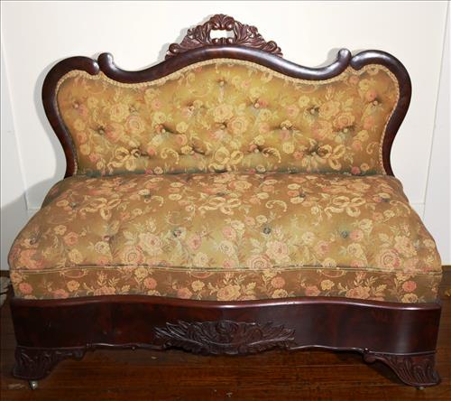 Pair Mahogany Empire Bustle Benches
