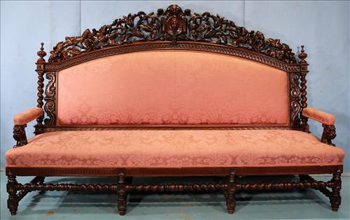 Alexander Roux Large Heavily Carved Sofa