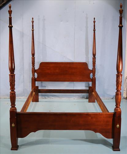 Tall 4 Poster Rice Carved Bed, Full Or Queen Size