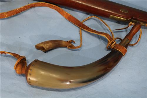 Black Powder Muzzleloader With Powder Horn