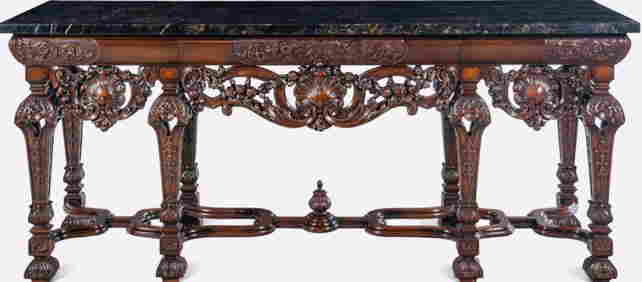 Signed Belter Rococo Revival Carved Walnut Marble Top Dresser - Feb 04 ...