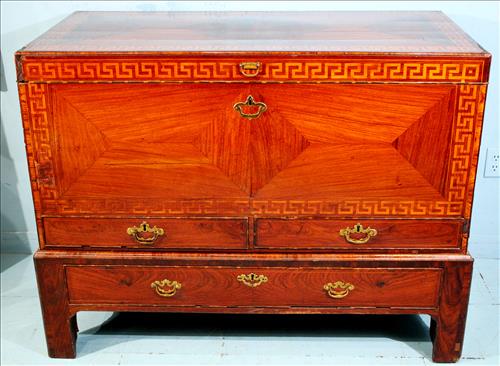 Campaign Chest Inlaid All Over With Greek Key Auction