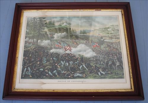 Original 1890 Kurz And Allison Print Of Battle Of Chickamauga Auction