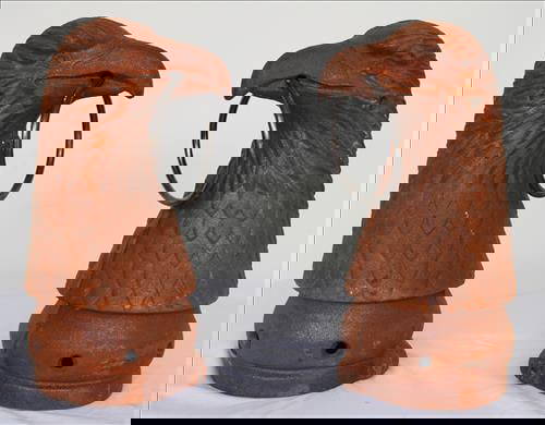 Pair Of Eagle Fence Post Topers, Hitching Post Heads Auction