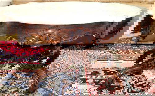 Rosewood Rococo Turtle Top Coffee Table With White Marble Auction