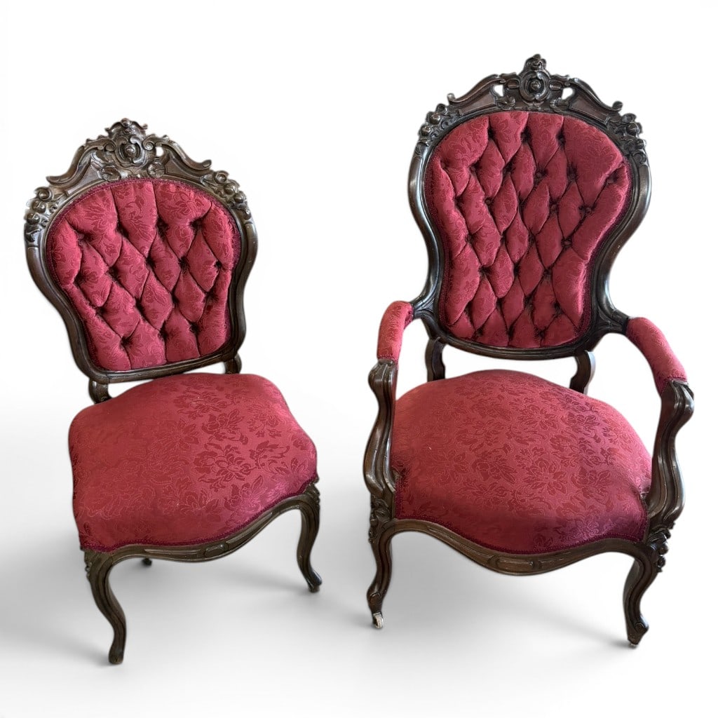 Three-piece Victorian Rococo Revival Parlor Suite Auction
