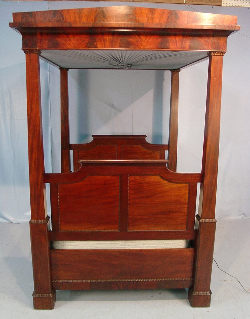400: Mahogany empire full tester plantation bed, 9ft