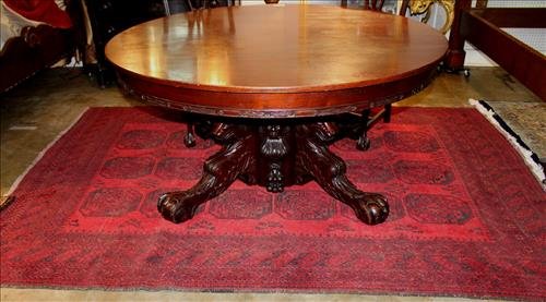 Solid Mahogany Horner Dining Table With Lion Heads
