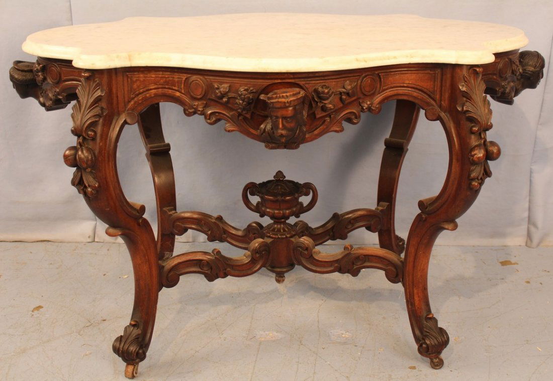 Rococo Walnut Victorian Turtle Top Table Attrib. To