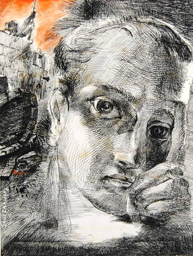 Saul Lishinsky War Effort Political Watercolor