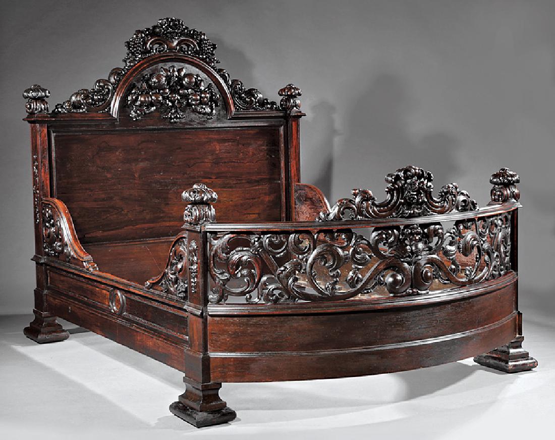 Carved and Laminated Rosewood Bed attr Belter - Apr 22, 2017 | Neal ...