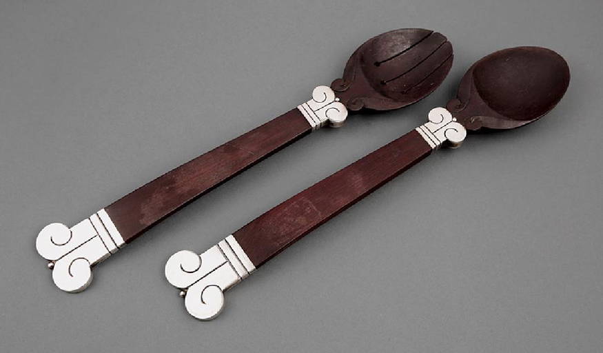 Hector Aguilar Rosewood And .940 Silver Fork/spoon