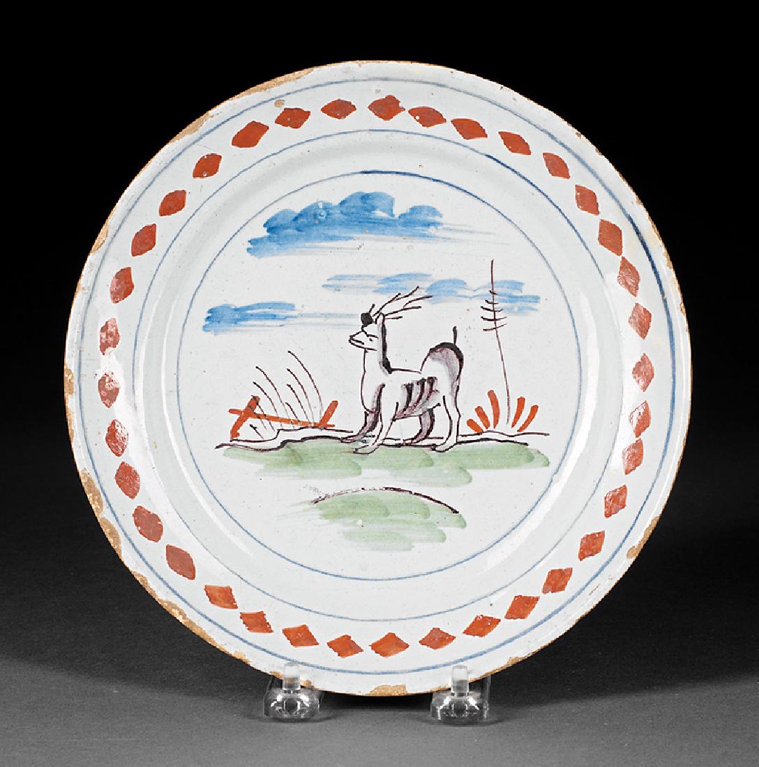 English Delftware Polychrome Plate