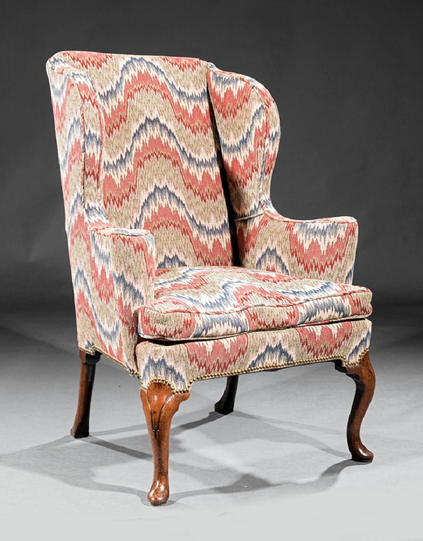 George III Walnut Wing Chair - Nov 17, 2017 | Neal Auction Company in LA