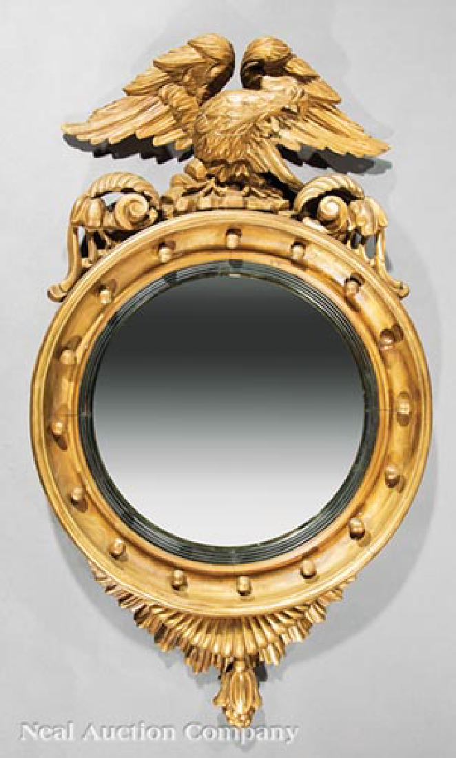 Regency Carved Giltwood Bullseye Mirror