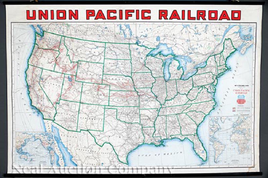 Two American Railroad Wall Maps, 1950