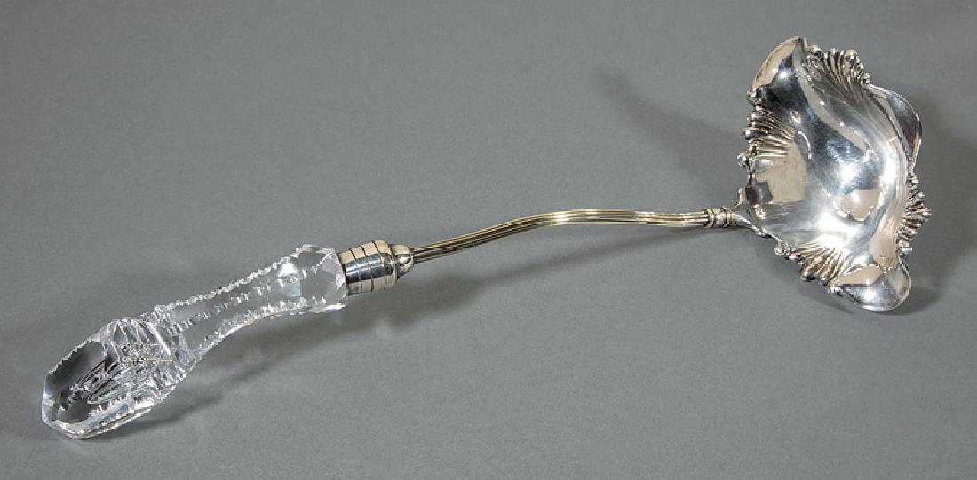 Pairpoint Brilliant Cut Glass, Silverplate Punch Ladle